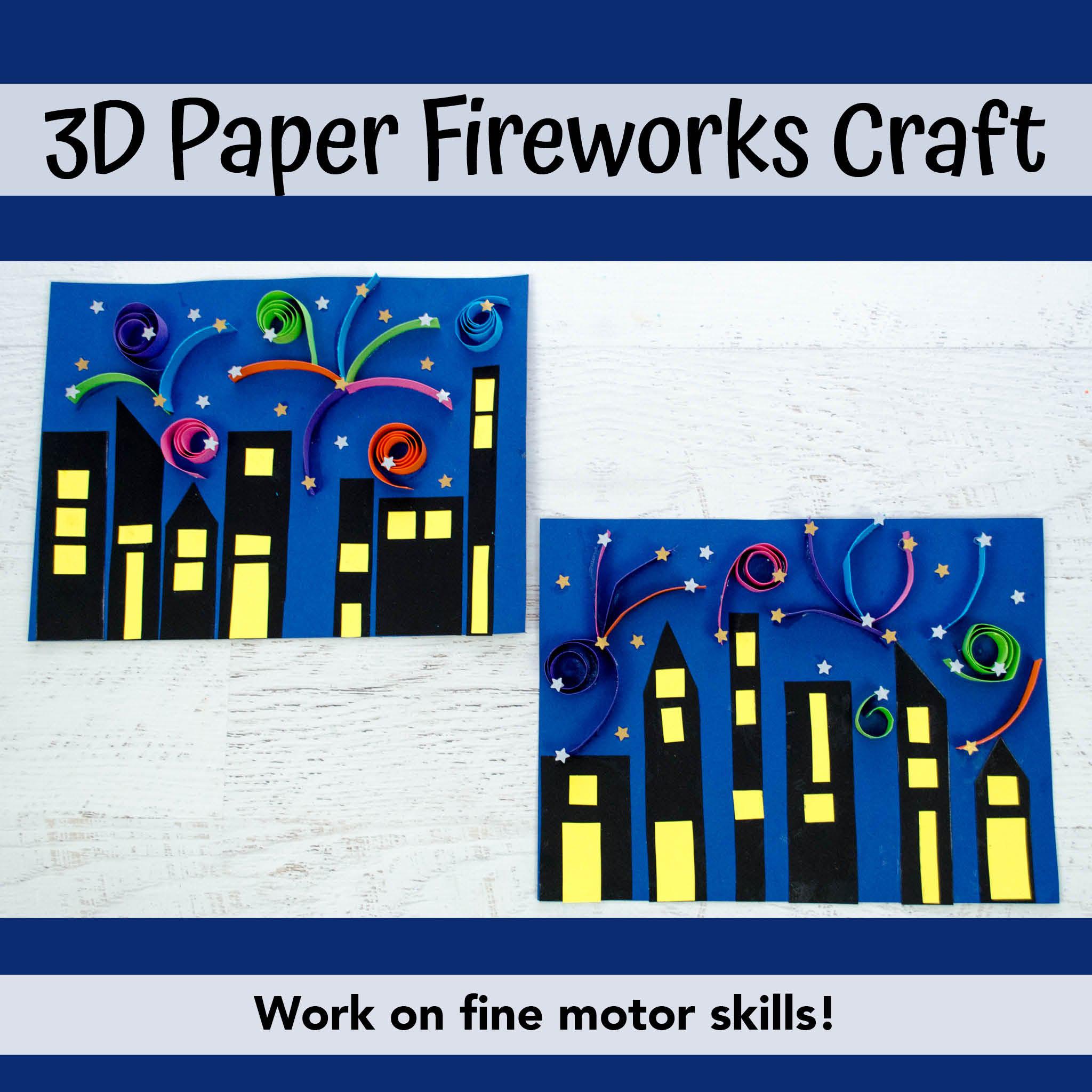 3D Paper Fireworks Craft Project – Projects with Kids