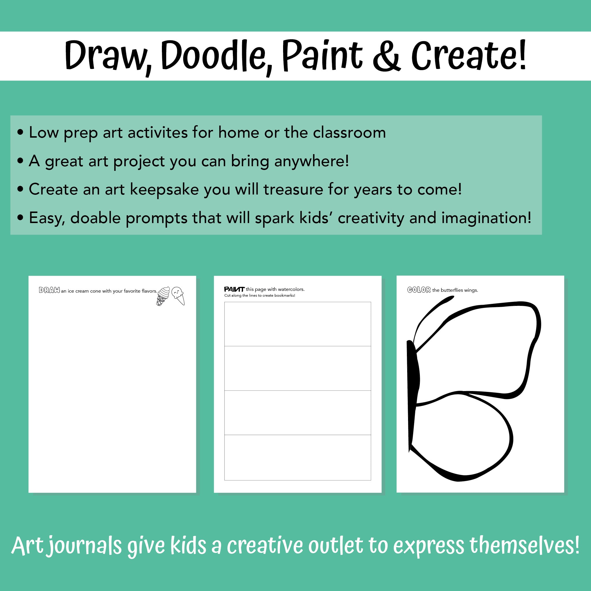 Printable Art Journal for Kids, Drawing Prompts for Kids – Projects ...