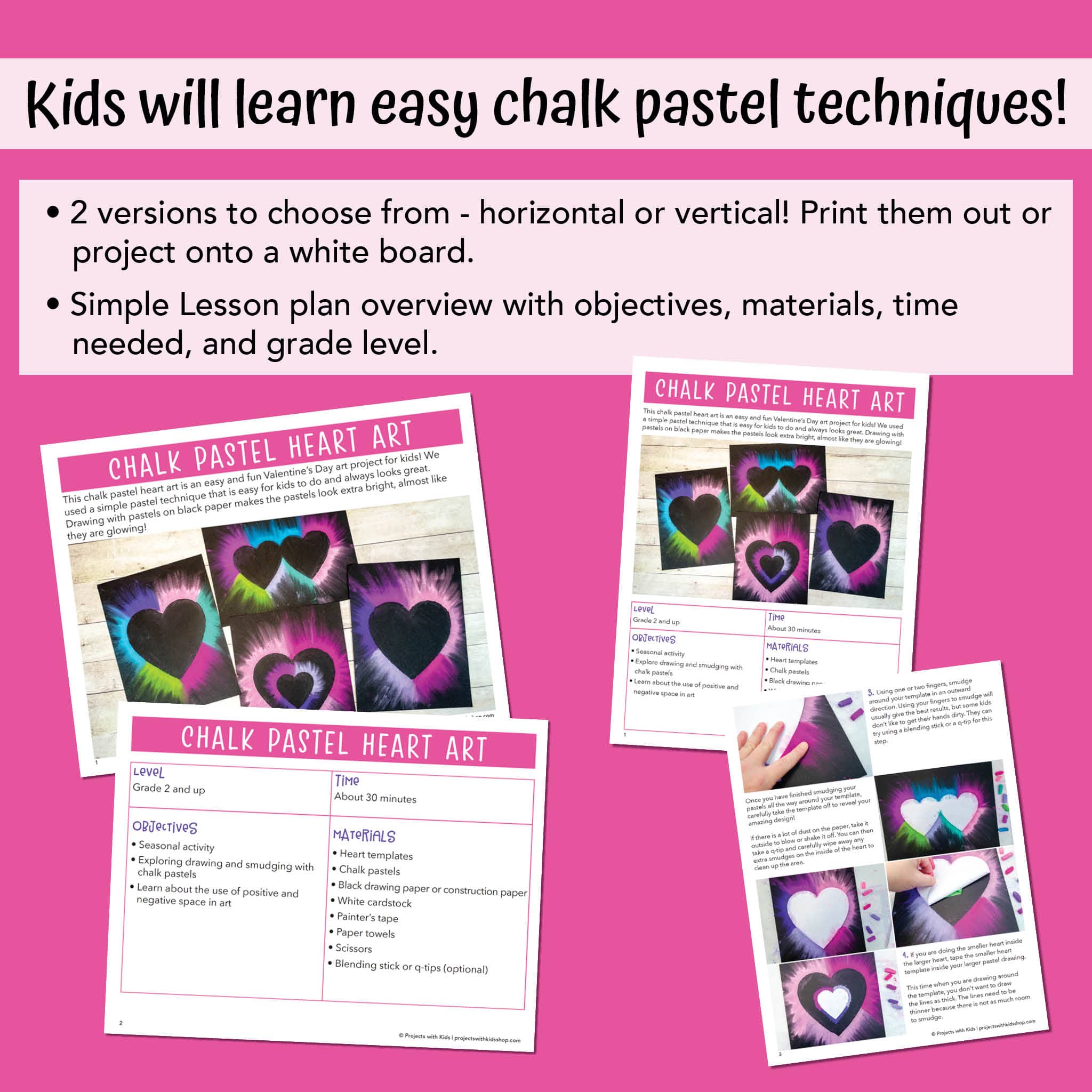 Chalk Pastel Heart Art Project - PDF – Projects with Kids