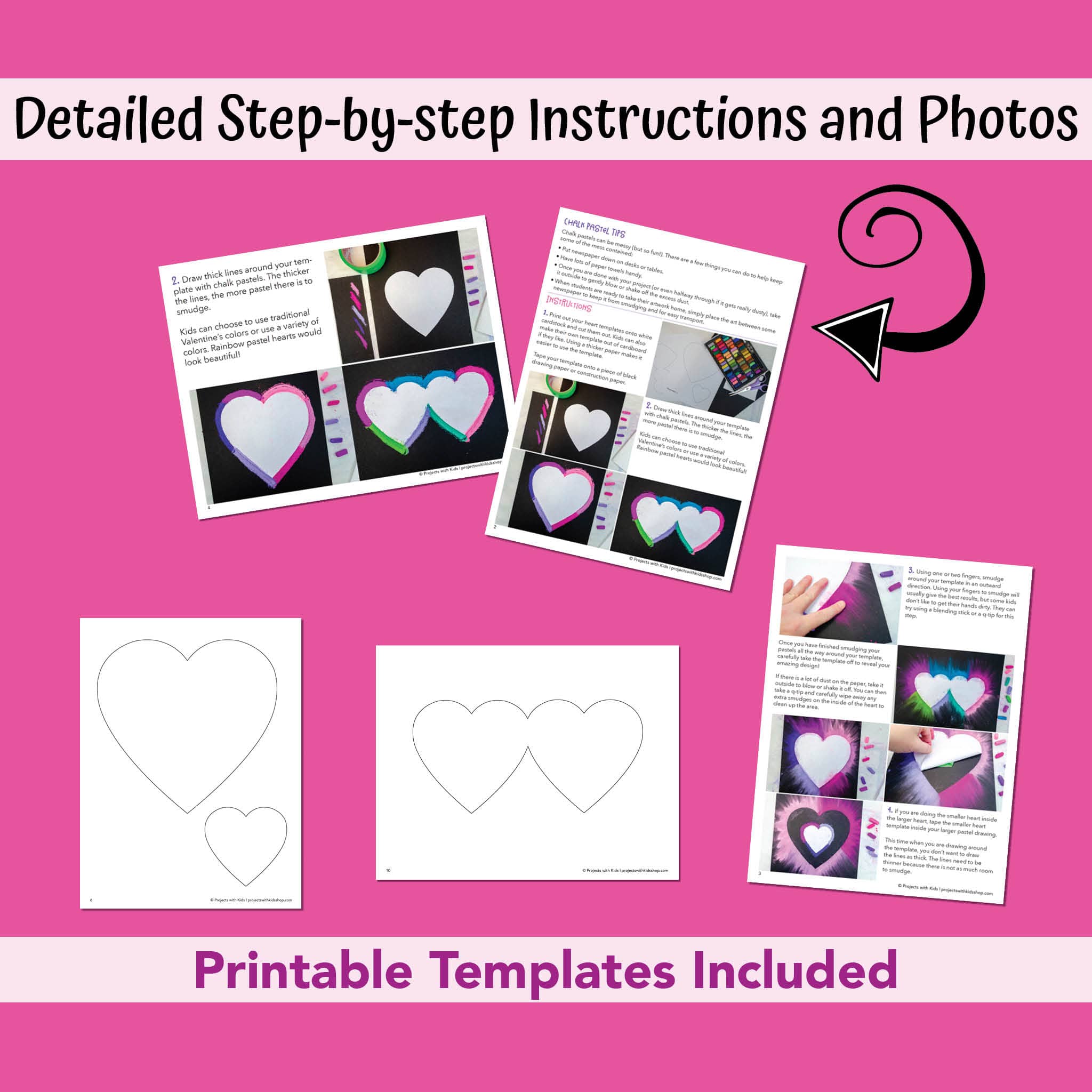 Chalk Pastel Heart Art Project - PDF – Projects with Kids