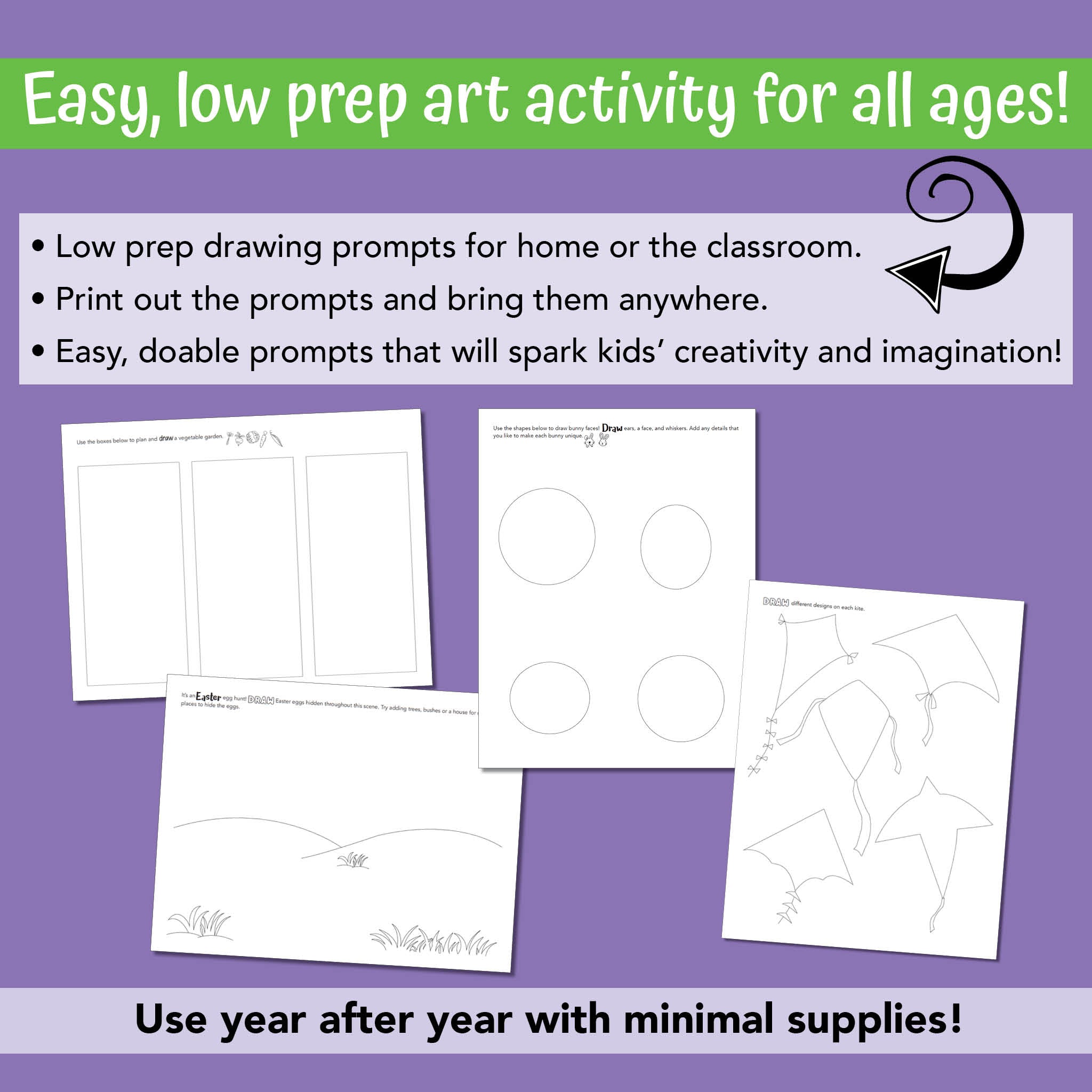 Printable Spring & Easter Drawing Prompts – Projects with Kids